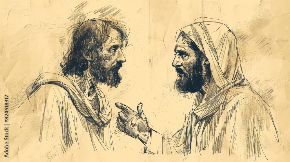 Jesus' Parable of the Rich Man and Lazarus, Biblical Illustration of ...