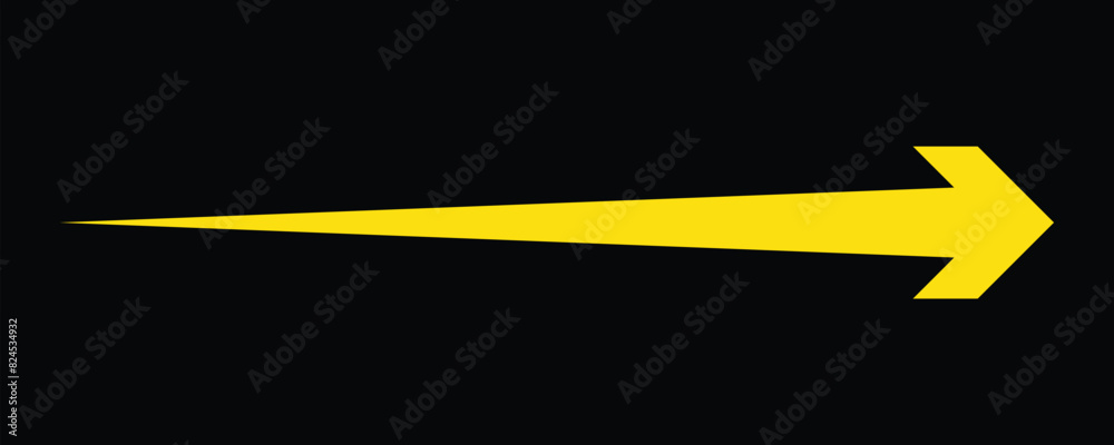 Long arrow vector icon. Yellow horizontal double arrow. Vector design ...