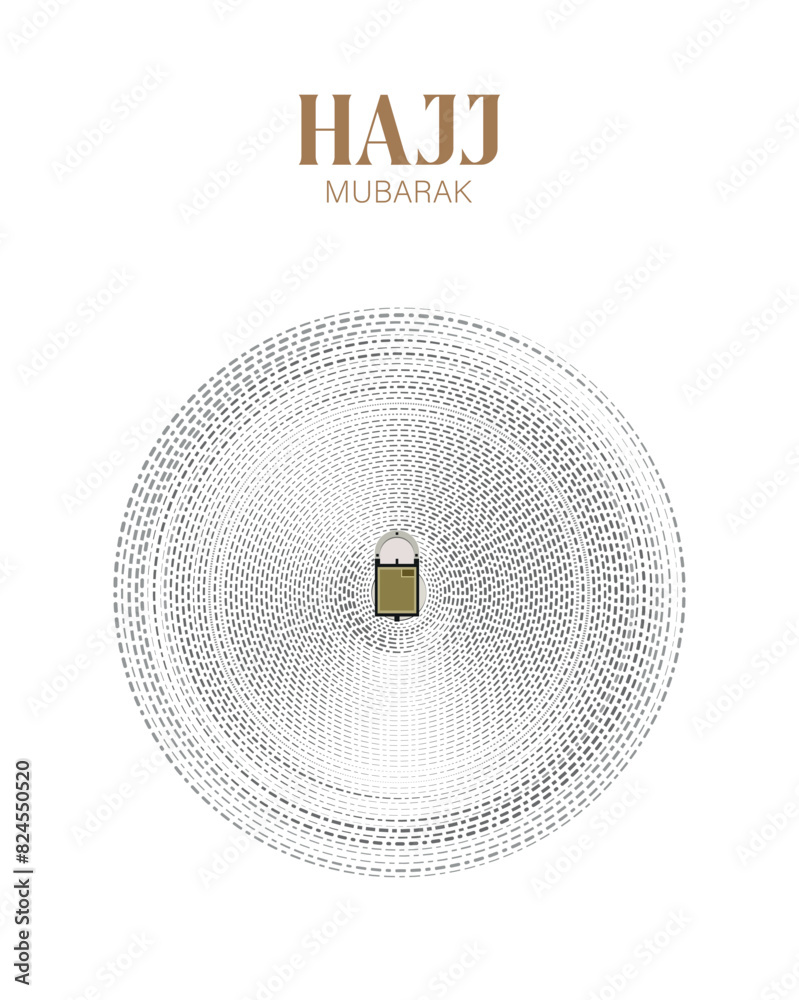 Kaaba vector top view banner design for Hajj in Saudi Arabia. Hajj ...