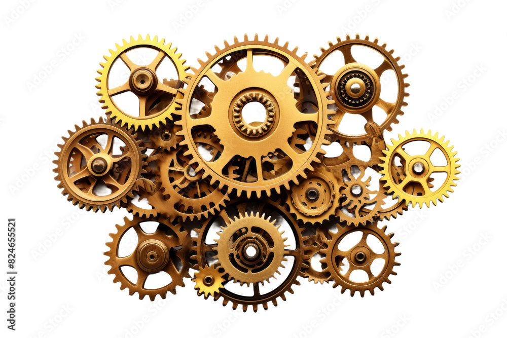 Time Unleashed: A Clockwork Symphony on a White or Clear Surface PNG ...