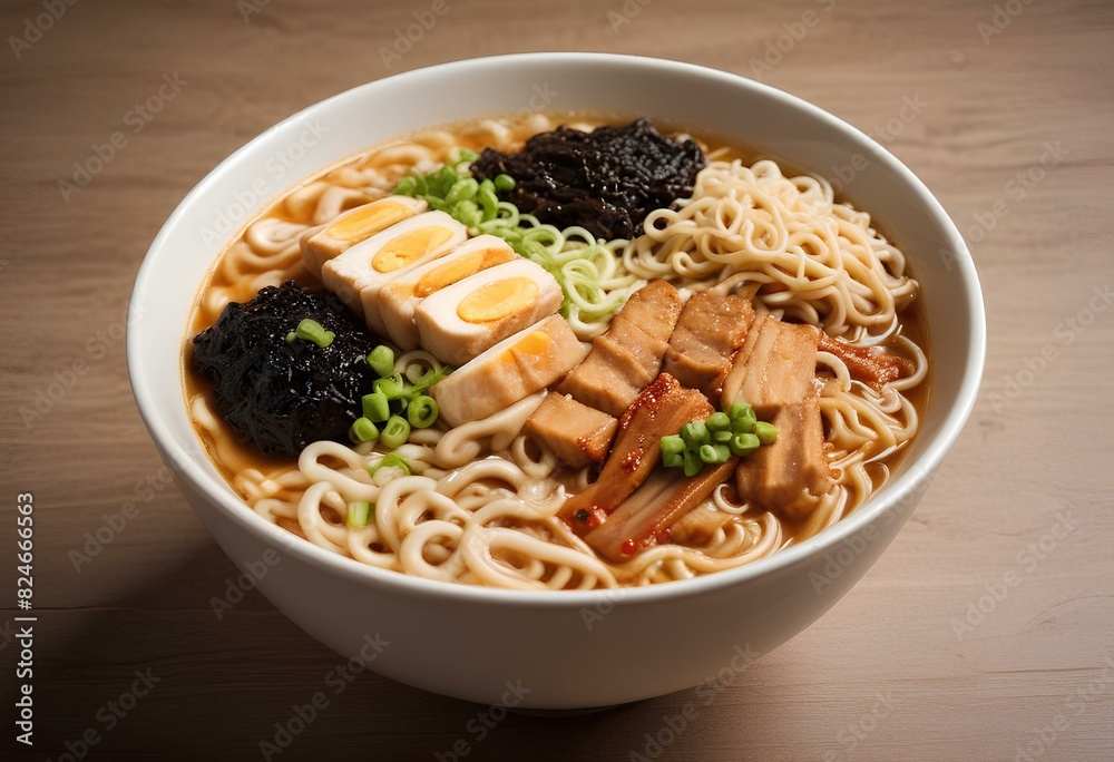 relistic food photo of a ramen dish, served takeaway, asian street food ...