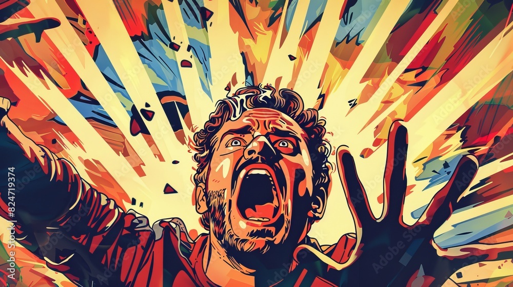 An illustration created using generative AI tools of a pop art style ...