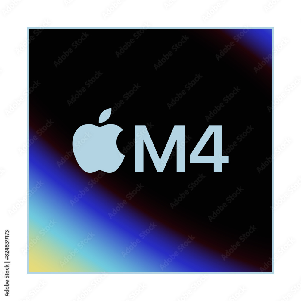 Apple M4 logo, isolated on transparent background, vector illustration ...