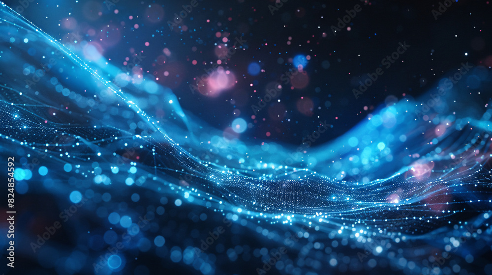 Abstract blue particle wave background. Download this stock image of ...