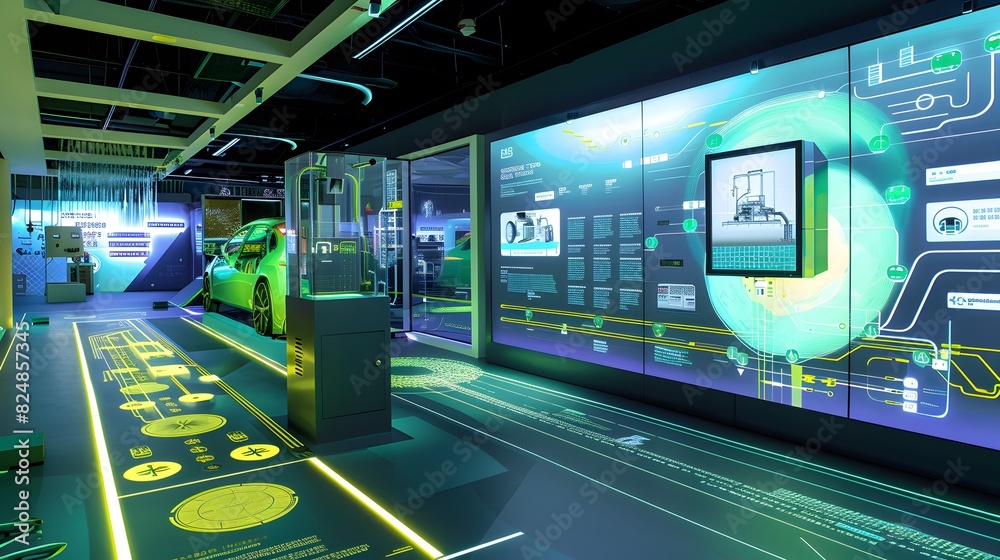 Interactive display showing the process of hydrogen fueling and its ...