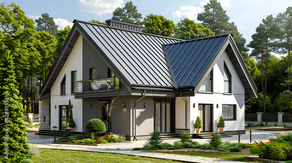 Modern design vertical roof window with black light metal covering ...