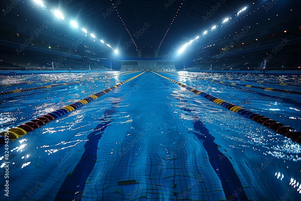 Olympic games Swimming Events: Swimmers diving into the pool and ...