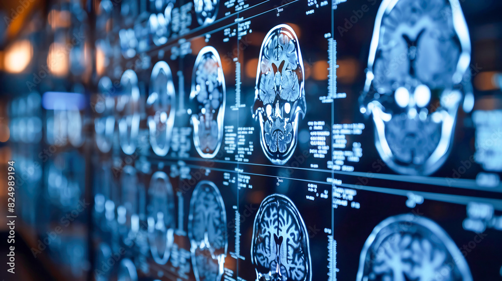 Magnetic resonance scan of the brain. MRI picture of a human brain ...