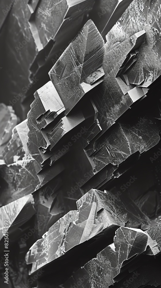 13. Micro view of a shard of rock, showing detailed grain structures ...