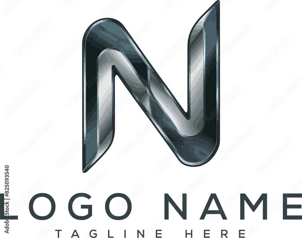 Free vector a colorful line minimalist letter N logo design template ...