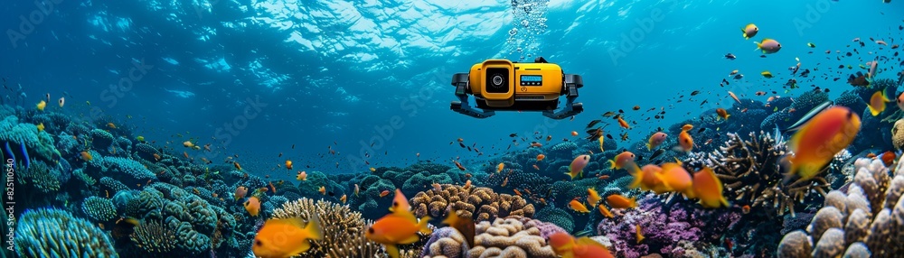 Marine Conservation Technology Underwater robots or drones monitoring ...