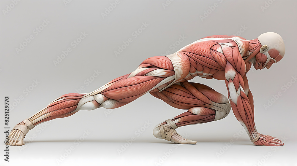 Anatomical model in sprinter's starting position Stock Illustration ...