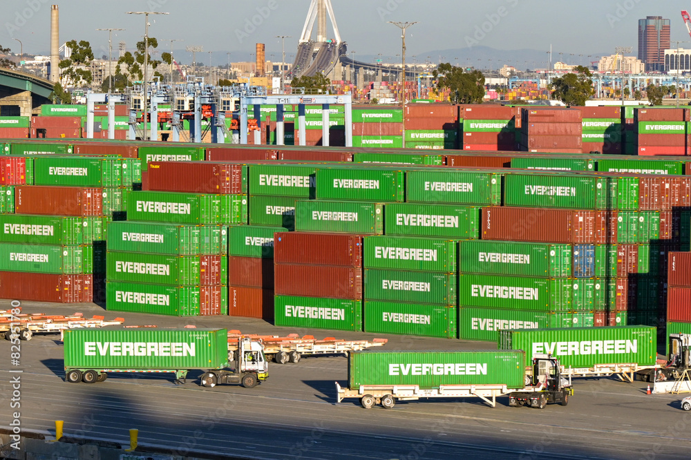 Los Angeles, California, USA - 12 January 2024: Articulated lorry ...