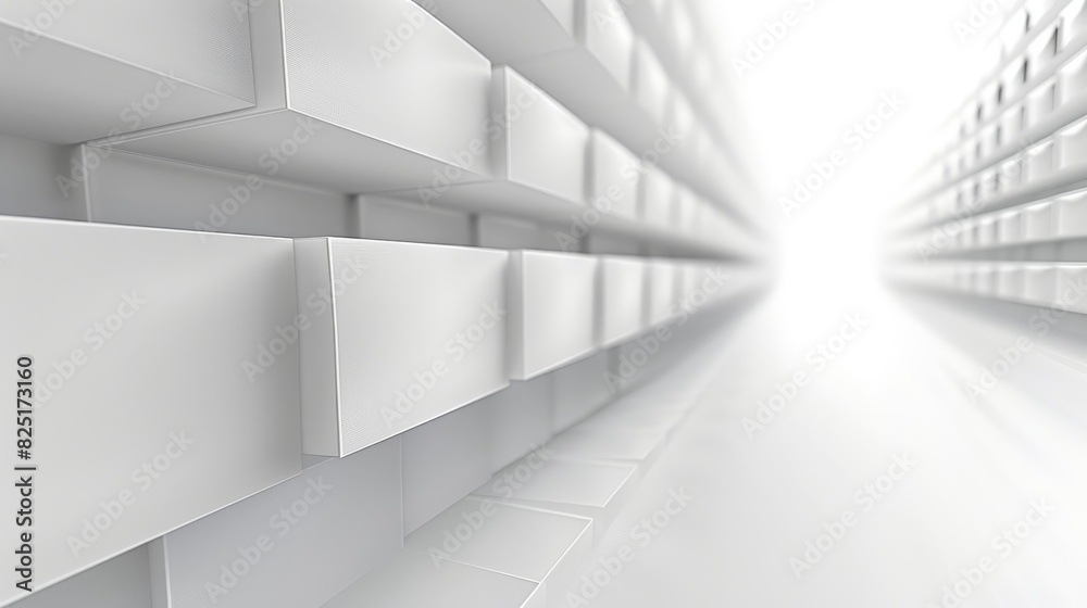 Abstract White Cubes Wall Background - Geometric pattern of square ...