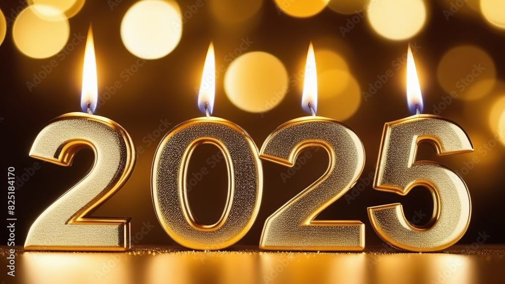 Golden number 2025 for New Year banner or greeting. Golden numbers 2025 ...