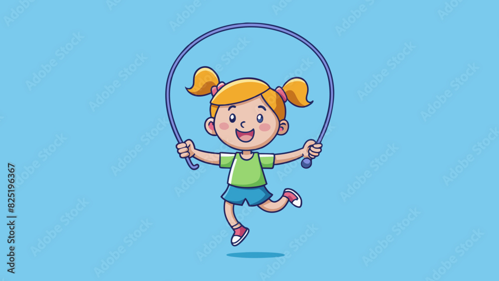A child playing with a jump rope is counting out loud as she jumps One ...