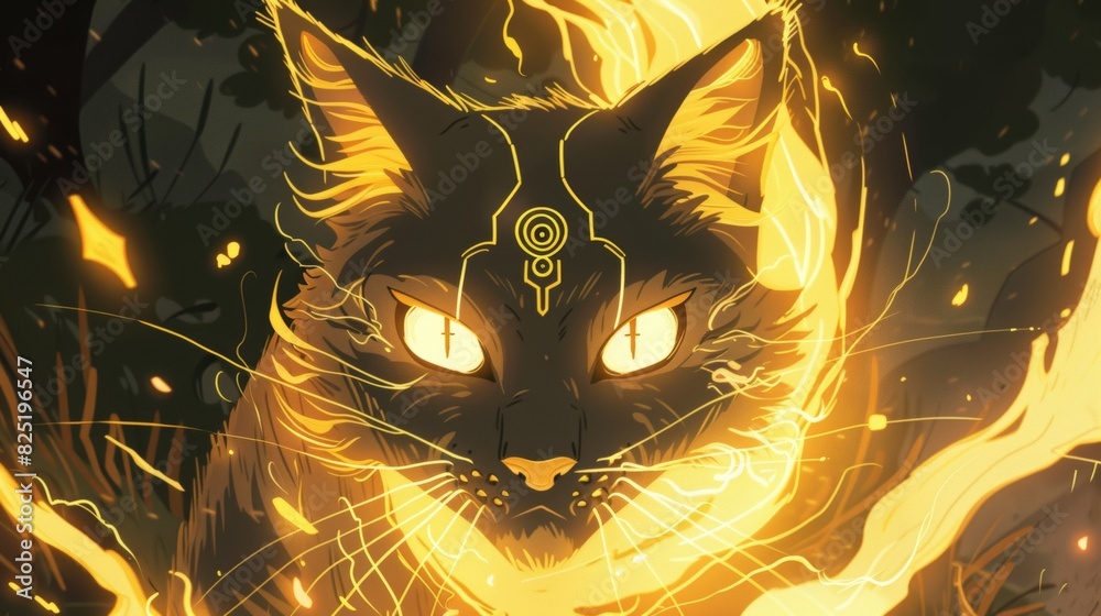 Dark and Mysterious Stylized Cat Superhero Origin Story with Lightning ...