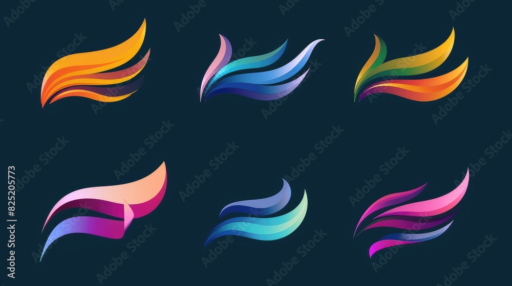 Representation of dynamic freedom movement in logos for conveying ...