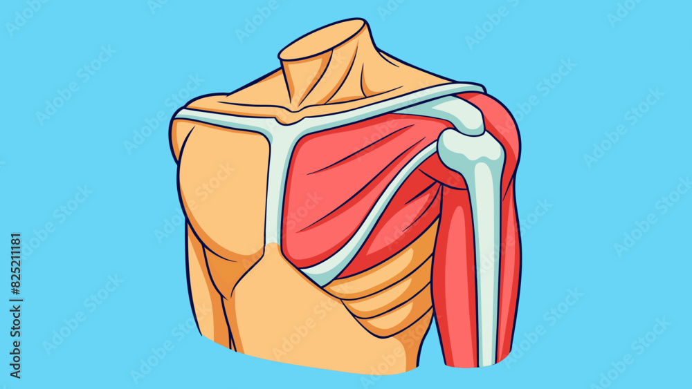 The shoulder is covered by a layer of soft tissue including the deltoid ...