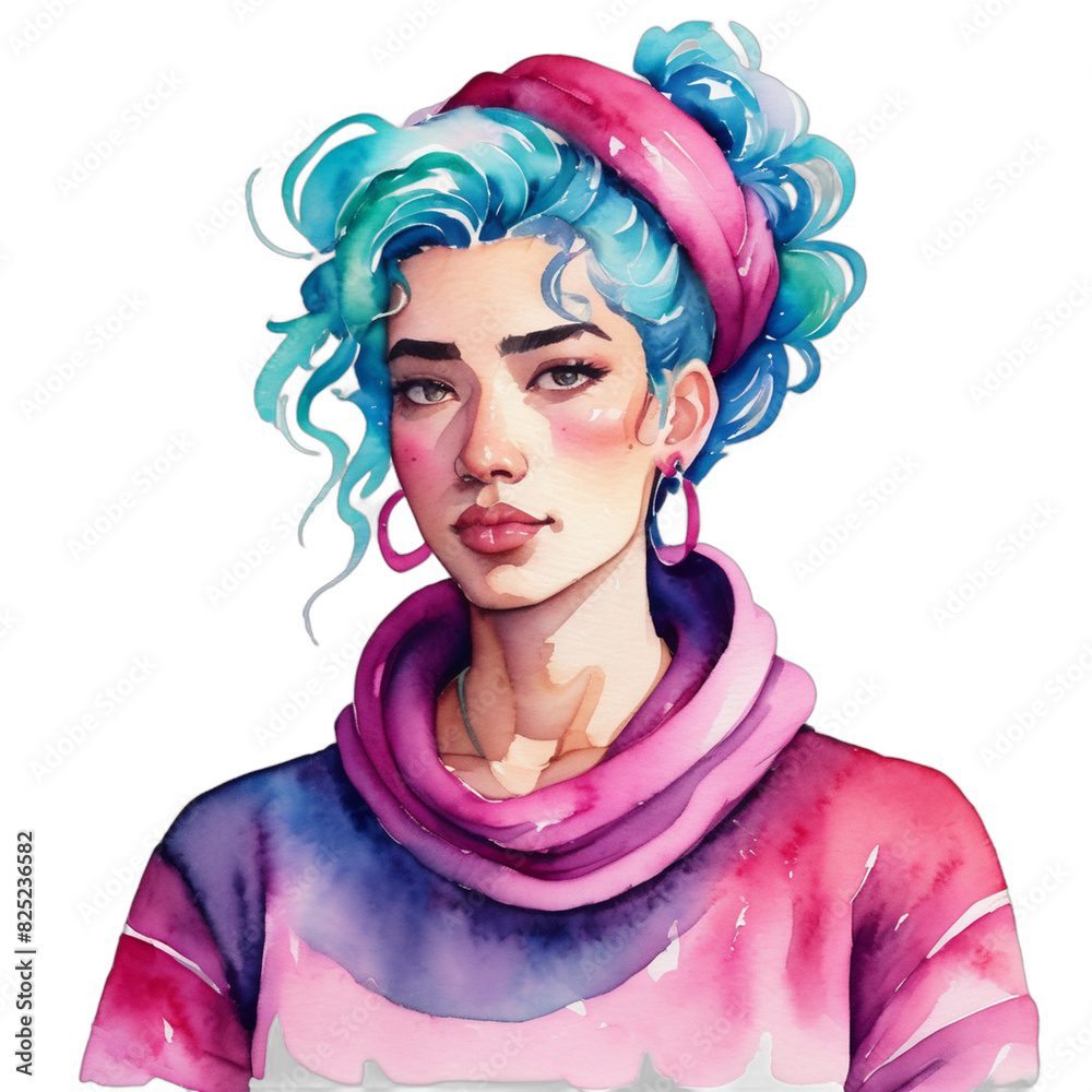 Watercolor Painting Illustration Transparent .PNG of Greek LGBTQ+ Plump ...