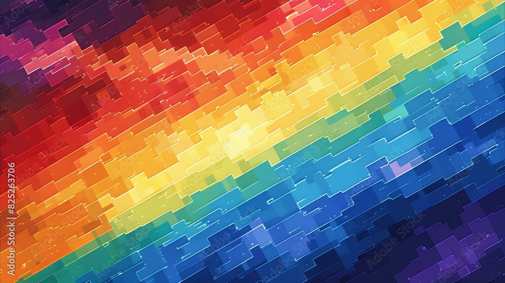 Vibrant Pixel Art Rainbow Pride Flag on Transparent Background for ...