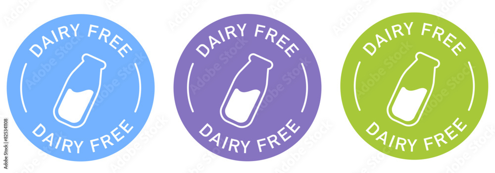 Lactose free label vector design for packaging. No dairy icon. Food ...