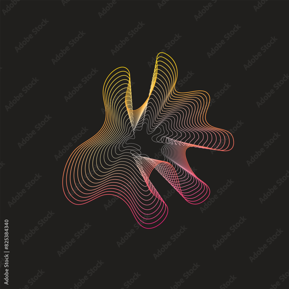 dynamic lines and dots for background music. network design with ...