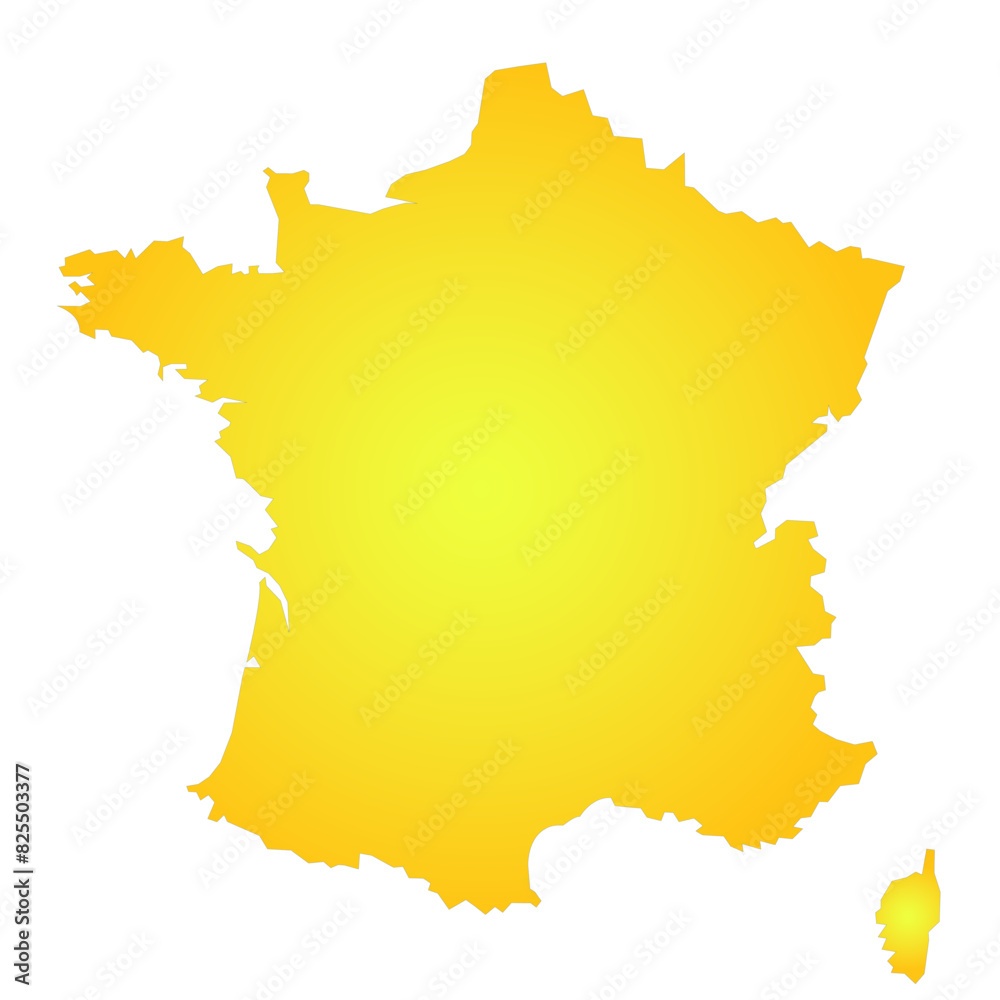 carte de la France jaune dorée Stock Vector | Adobe Stock