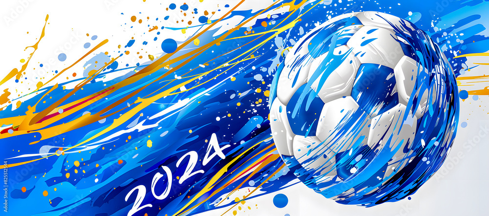 Vibrant Celebration of Euro 2024 Dynamic Artistic Representation of ...