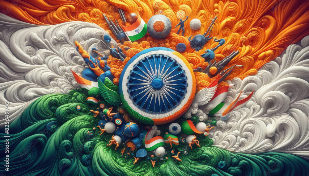 Indian National Flag Abstract Art - Tricolour - Tiranga - Generative AI ...