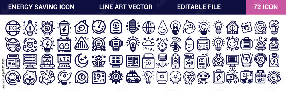 Energy saving icon set. Contains such Icons as Energy Costs, Power ...