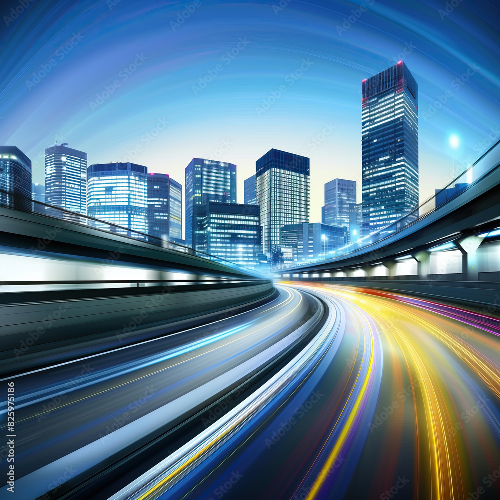 Experience the vibrant city lights streak by as seen from inside a ...