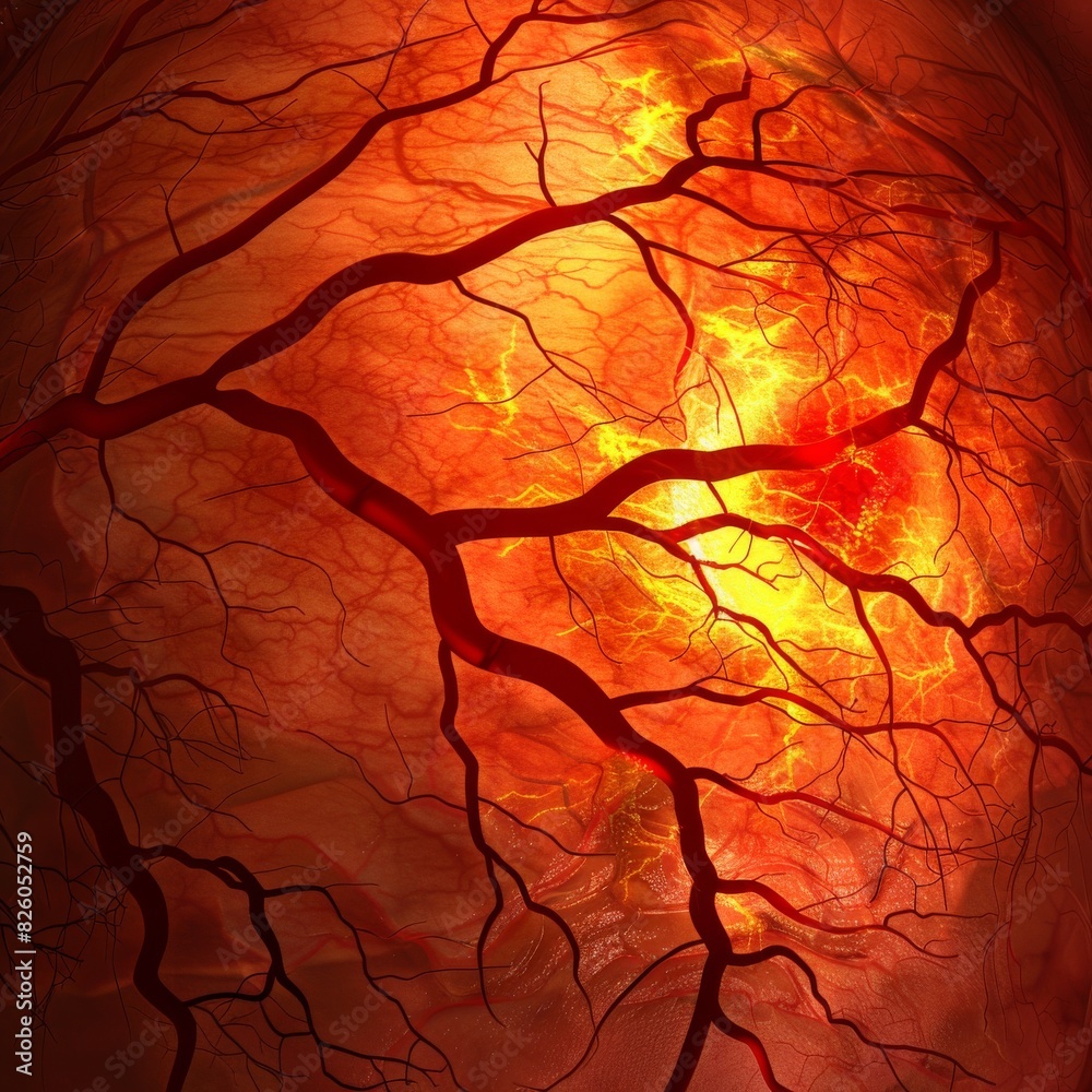 Vivid Macro Photography of Blood Vessels in Human Eye, Emphasizing the ...