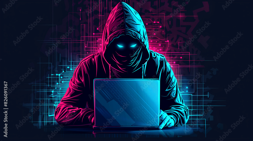 Hacker isolated on transparent background. Stock Illustration | Adobe Stock
