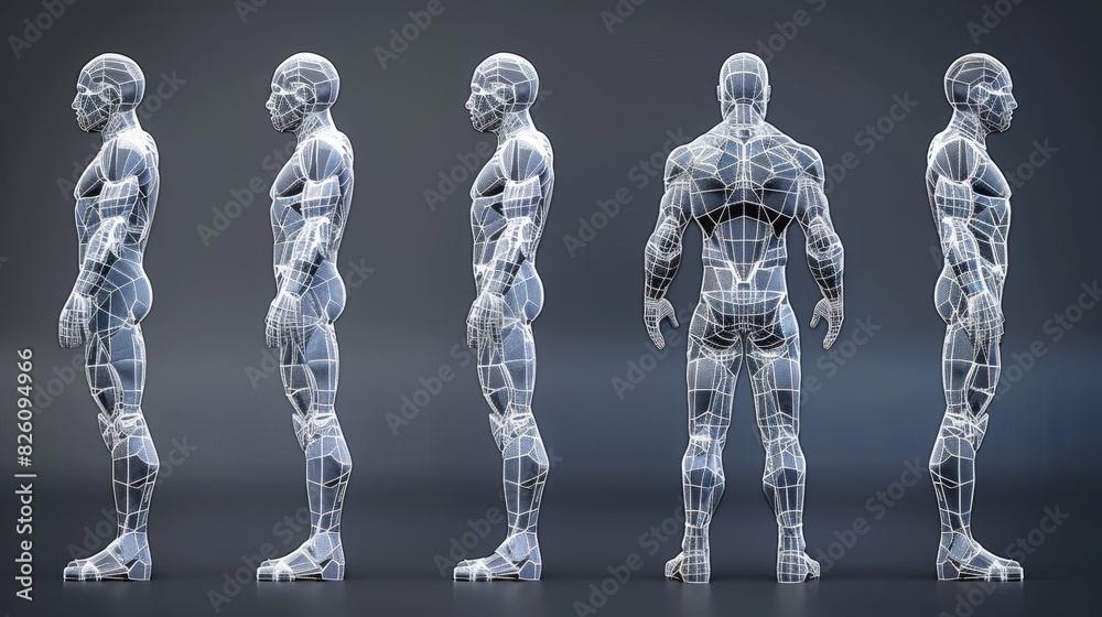 3D Modeling Character Design: A photo showcasing the wireframe model of ...