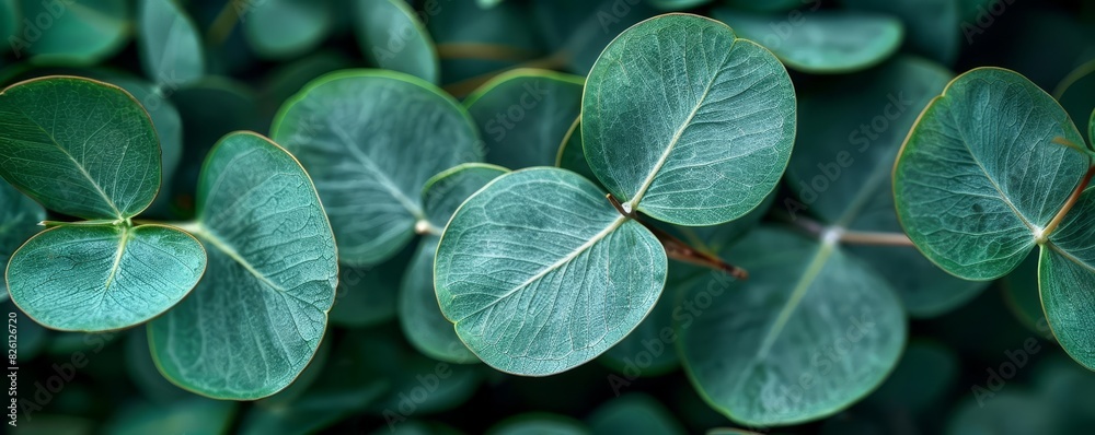 Invigorating eucalyptus splash with eucalyptus leaves, highlighting ...