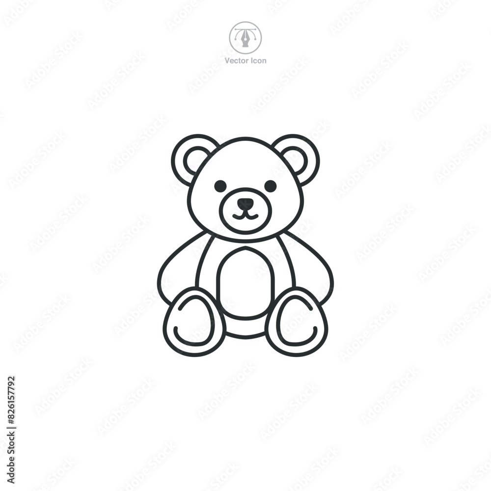 Teddy Bear Icon symbol vector illustration isolated on white background ...