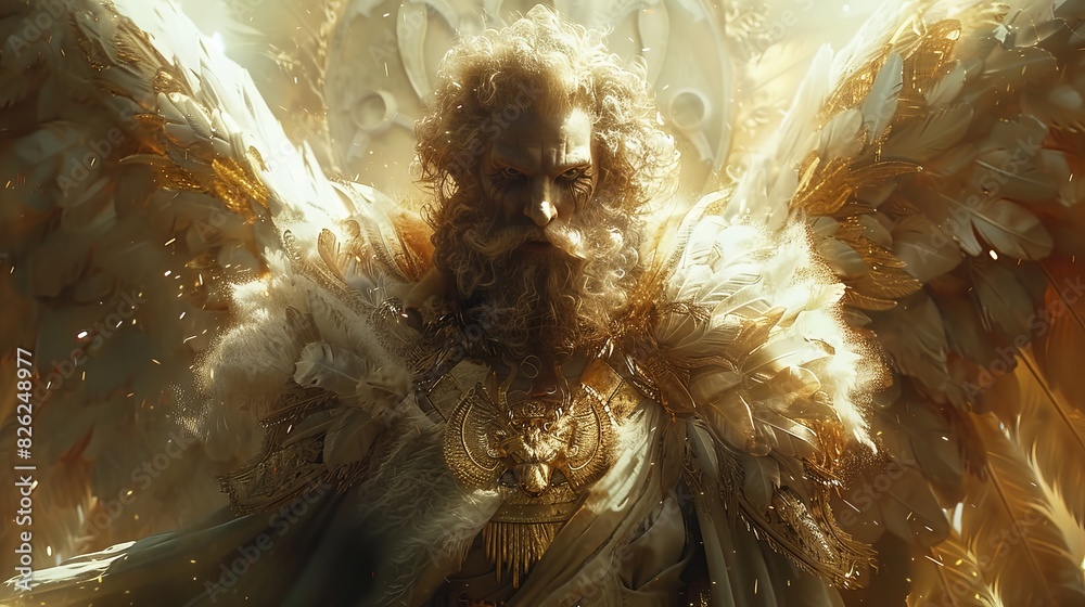 Divine and Awe-Inspiring Cinematic Portrait of Ezekiel's Angel with ...