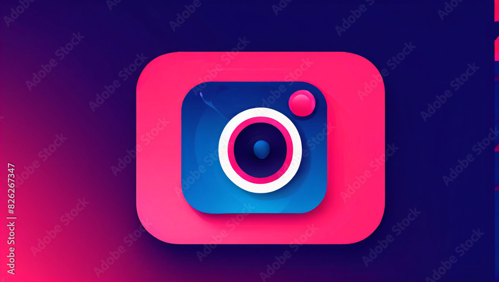 Instagram logo in flat design with bold colors Stock Photo | Adobe Stock