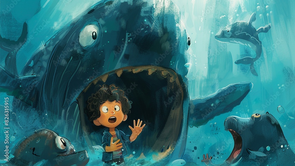 Step into a whimsical cartoon where Jonah engages in playful ...