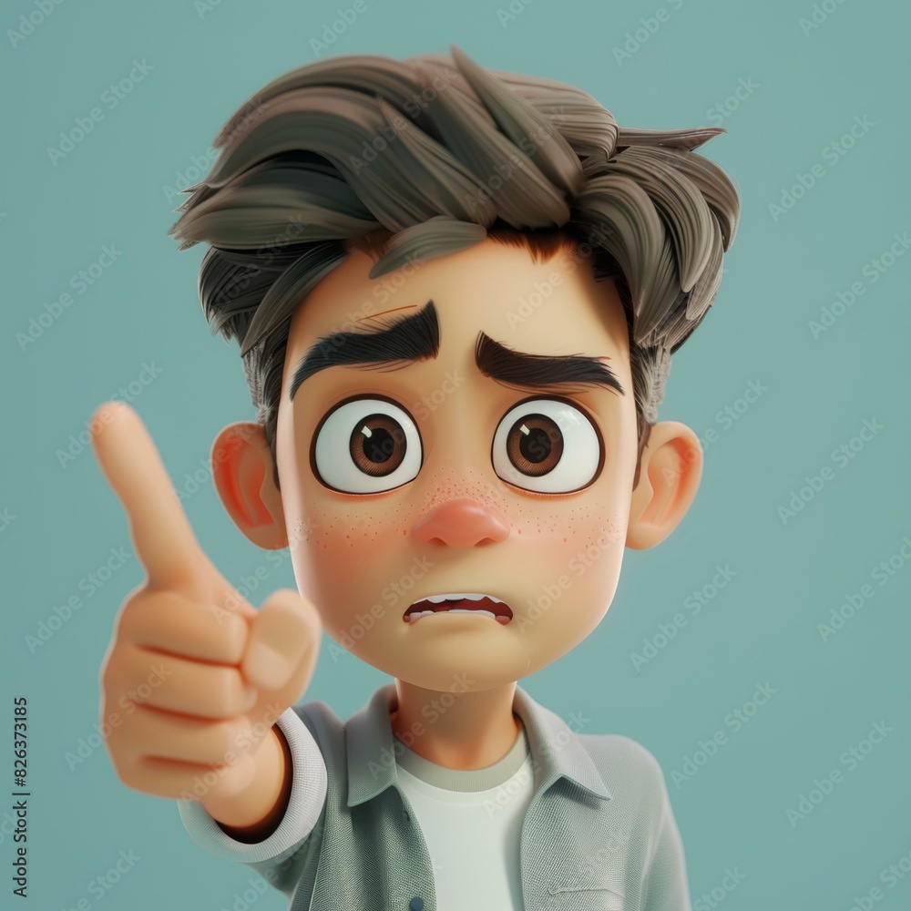 Cartoon boy pointing at the viewer Stock Illustration | Adobe Stock