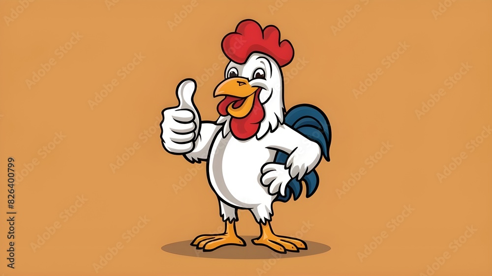 Thumbs Up Rooster Cartoon Character Design Stock Illustration | Adobe Stock