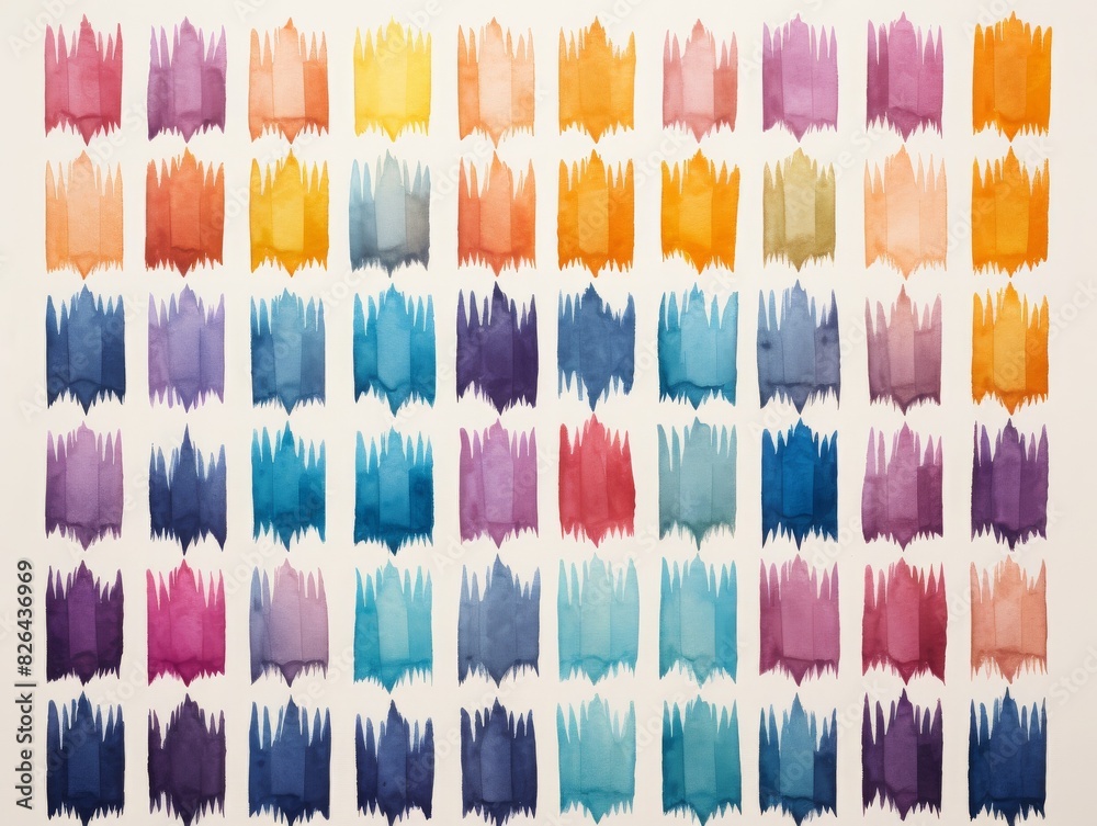 Vibrant watercolor swatch palette showcasing a variety of colors in a ...