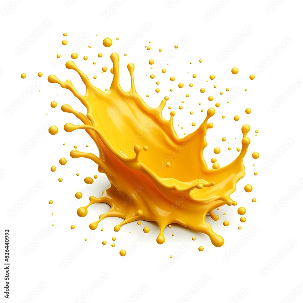 yellow paint splash isolated on transparent background - splashing ...