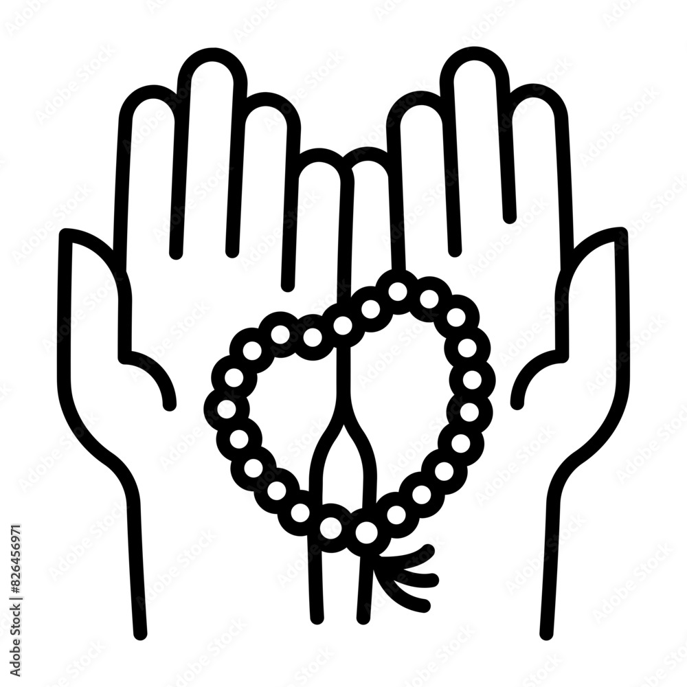 Raising Hand for Prayer with Bead Tasbih concept, dua to recite at ...