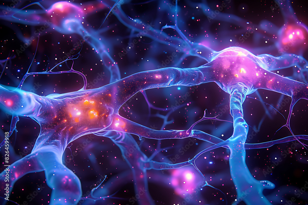 glowing nervous system abstract art background Stock Illustration ...