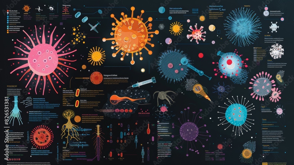 "Detailed Infographic Poster on Virus Types and Vaccine Mechanisms for ...