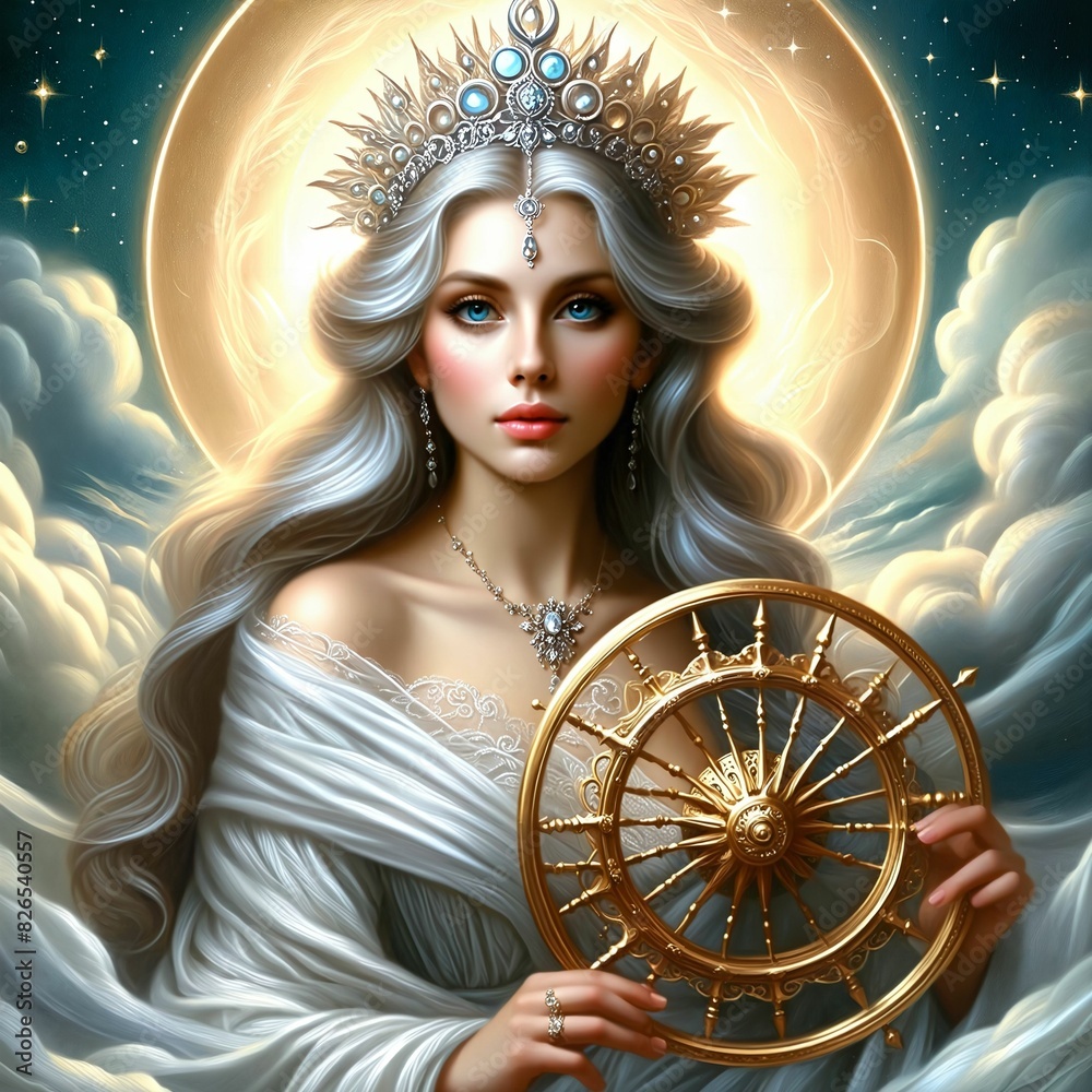 Frigg, the Norse goddess of wisdom, foresight, and domesticity on her ...