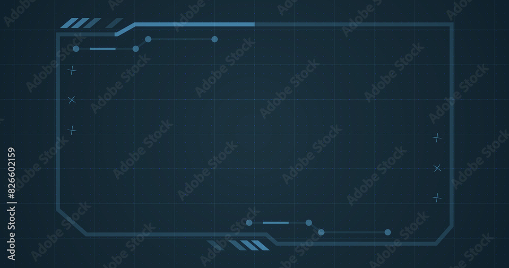 Rectangle hud interface dynamic moving shapes. Stream starting bg. Technology hud viewfinder ...