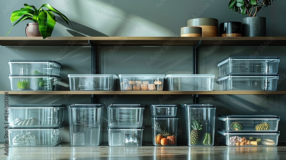Mockups of clear plastic storage containers, ideal for organizing ...
